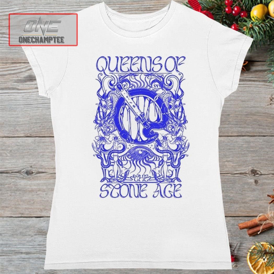 QOTSA Trippy Sand Blue Logo Shirt, hoodie, long sleeve tee