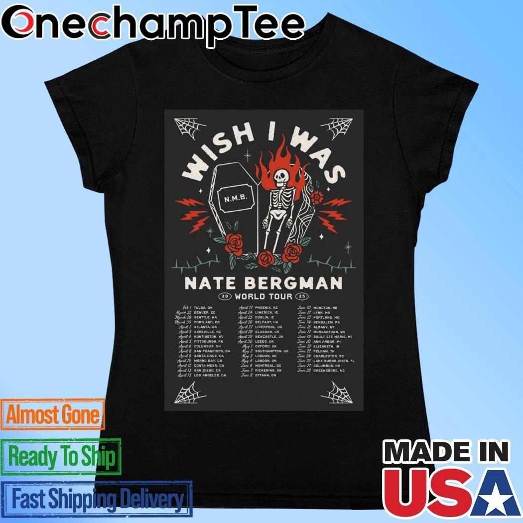 Original Nate Bergman World Tour 2025 Poster T-Shirt, hoodie, long ...