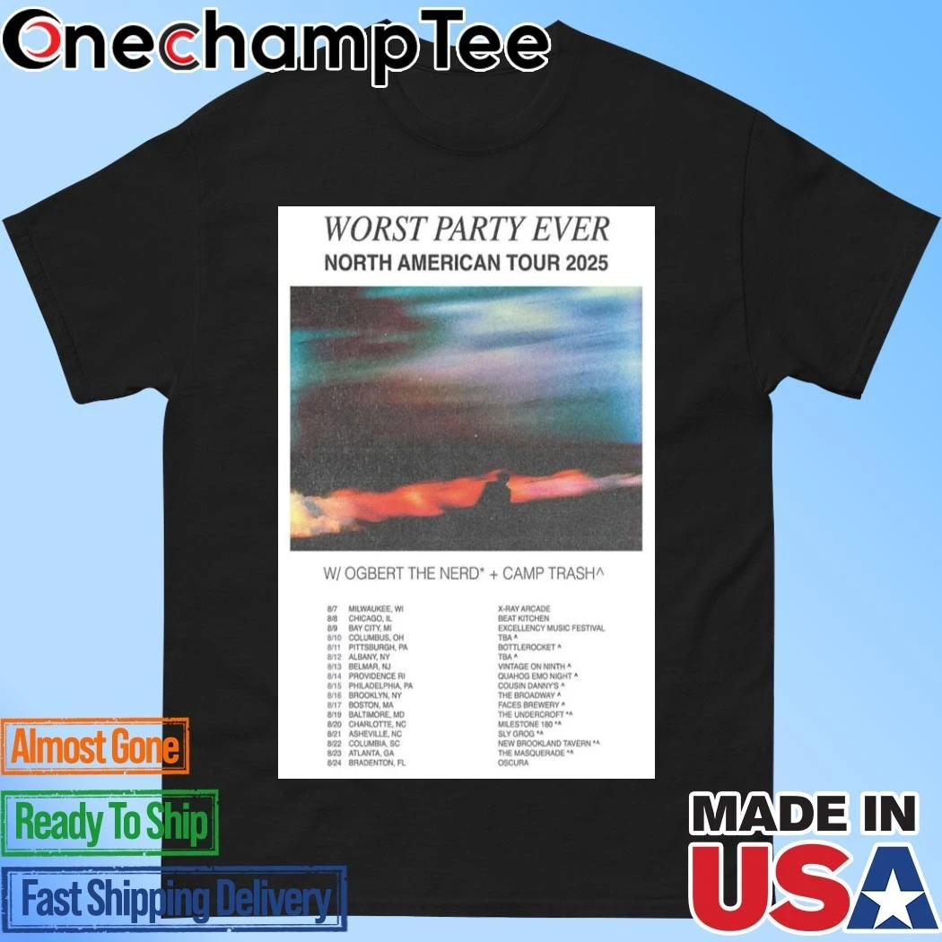 Original Worst Party Ever North American Tour 2025 Poster T-Shirt ...